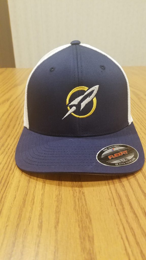 Flexfit Mesh Back Cap -Navy/White (fitted) – ROCKET GEAR, LLC